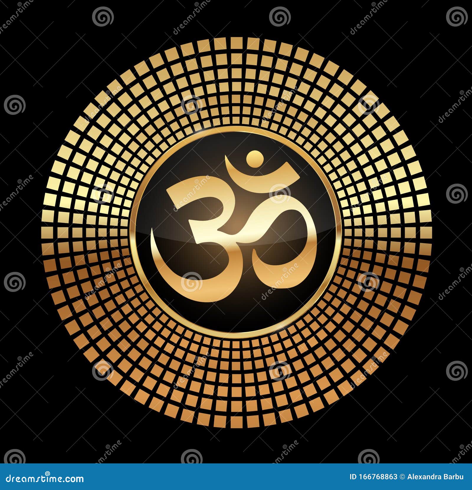 OHM Symbol, Gold Circle Frame Stock Vector - Illustration of diwali ...