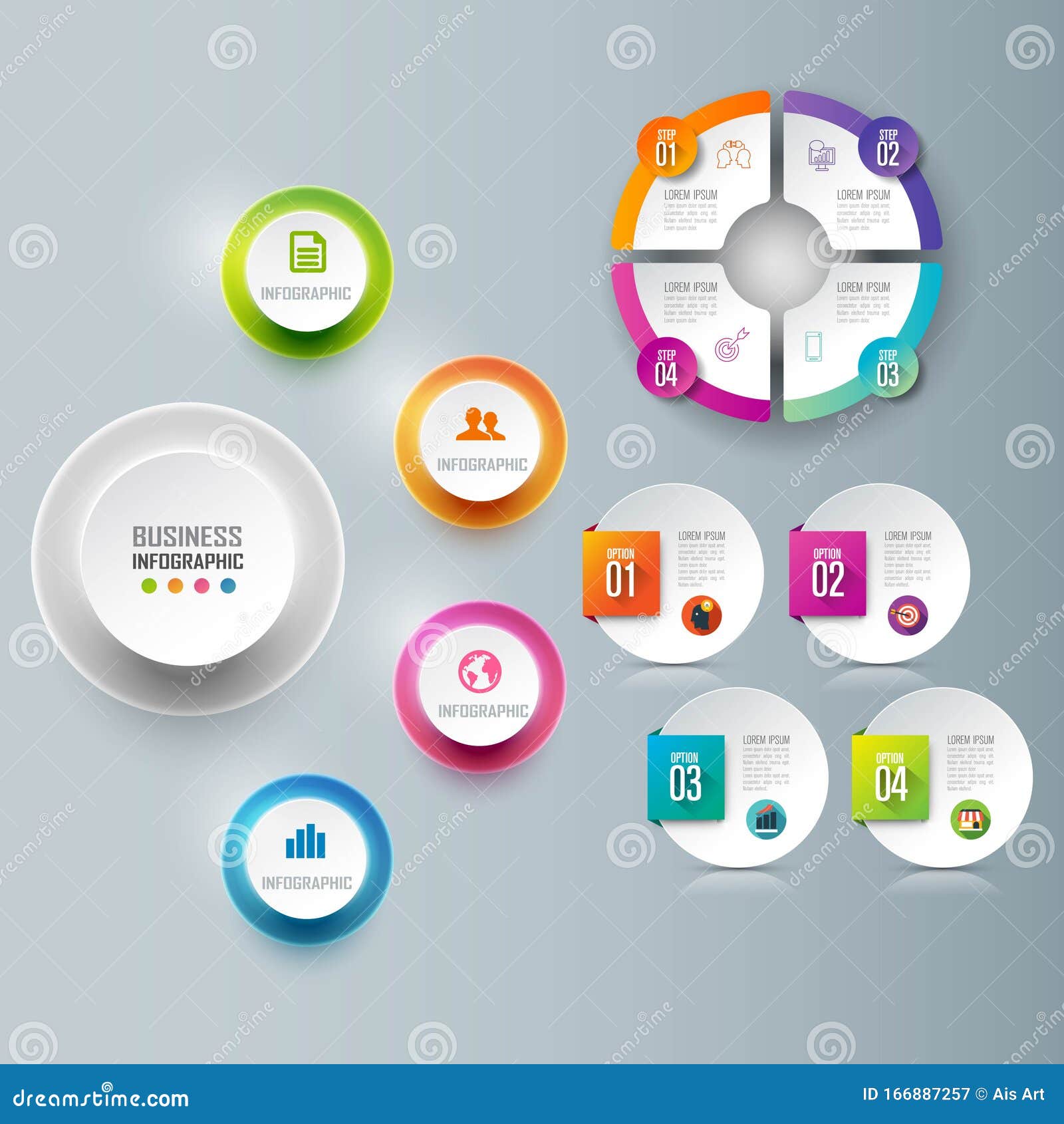 Set of Business Infographic Element Logo Design Template Stock Vector ...