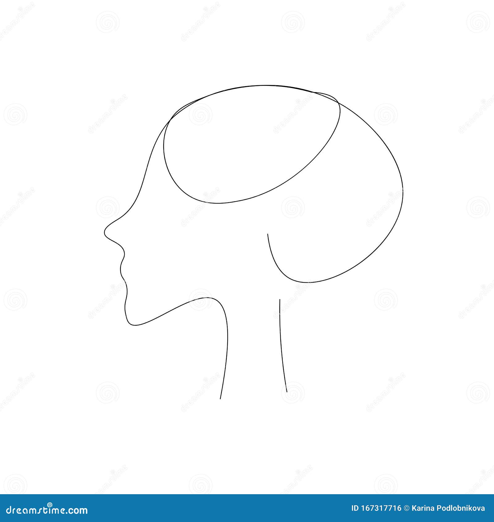 Beautiful Woman Hair Style, Line Drawing Vector Stock Vector ...