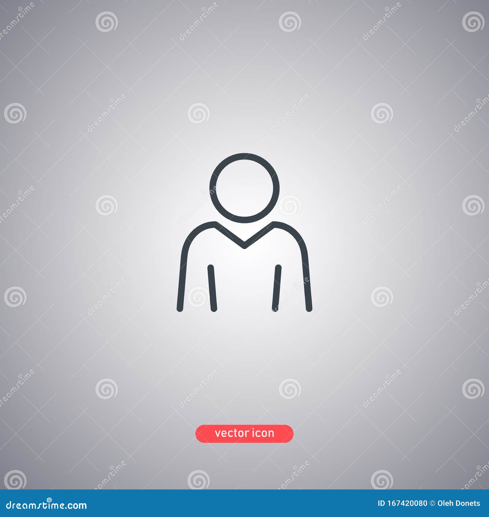 User Icon Isolated on a Gray Background. Line Style Modern Design Stock ...