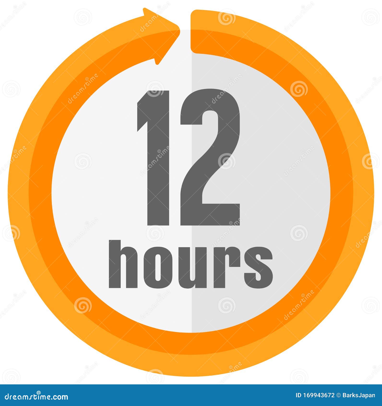 Color Hours Icon. Timer From 1 To 12 Hours, Time Ago And Next Label ...