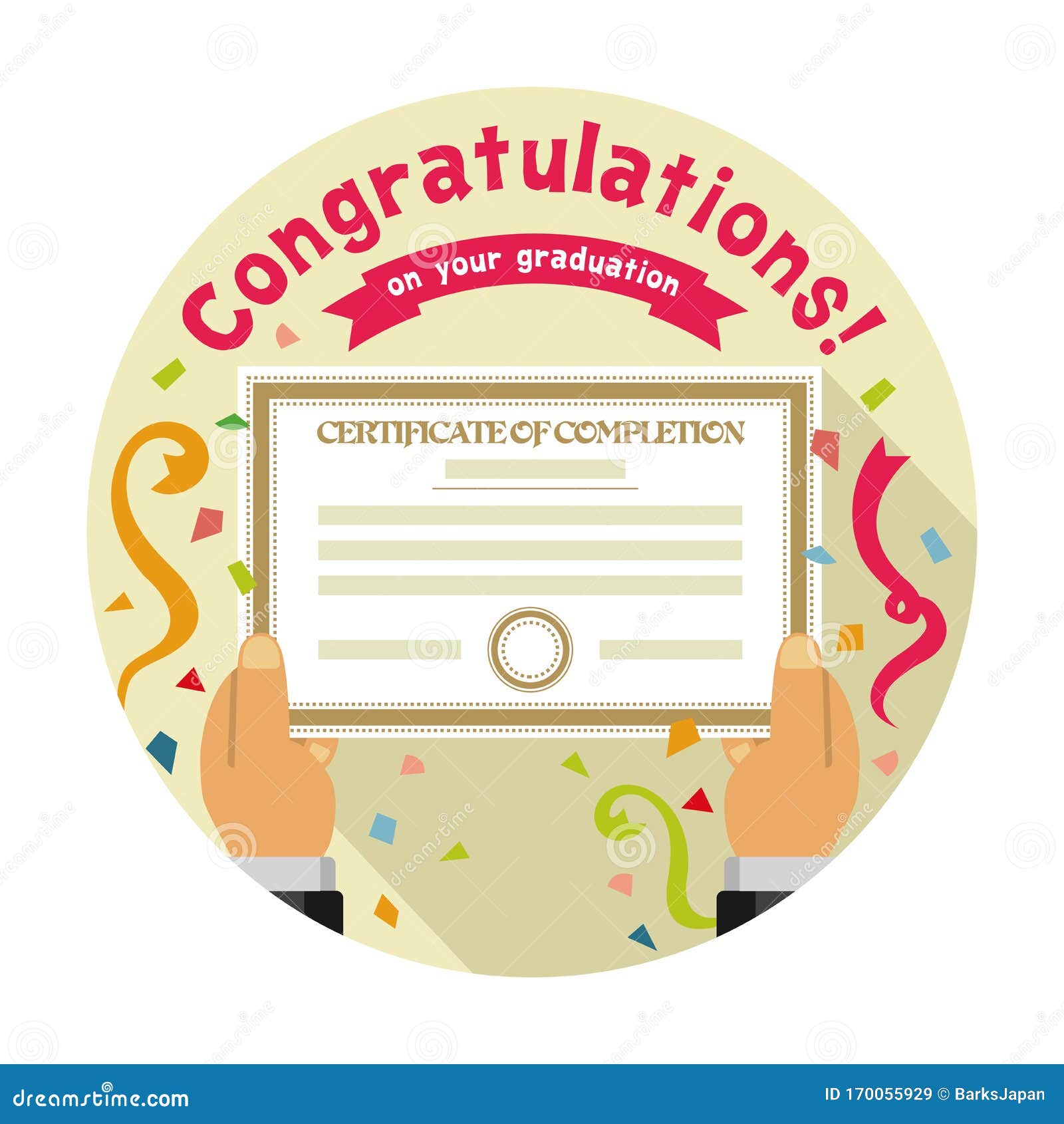 Congratulations on Your Graduation Circle Banner Illustration Stock ...