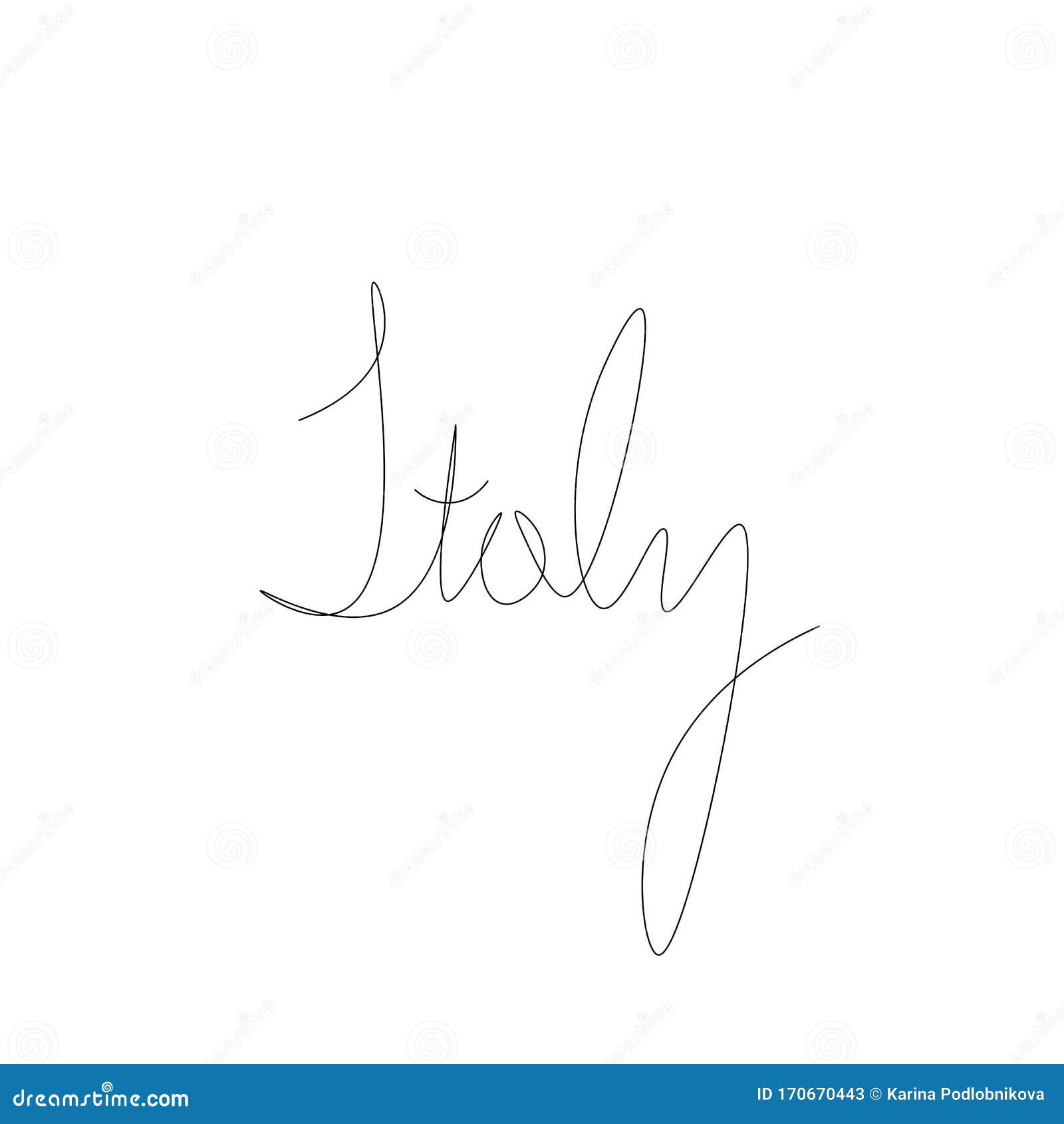 Italy Lettering Word Hand Drawing Vector | CartoonDealer.com #170670443