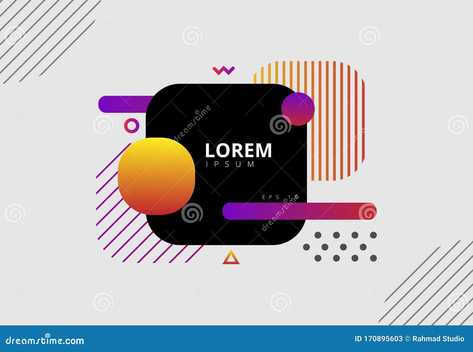 Modern Abstract Circle and Square Geometric Design Stock Vector ...