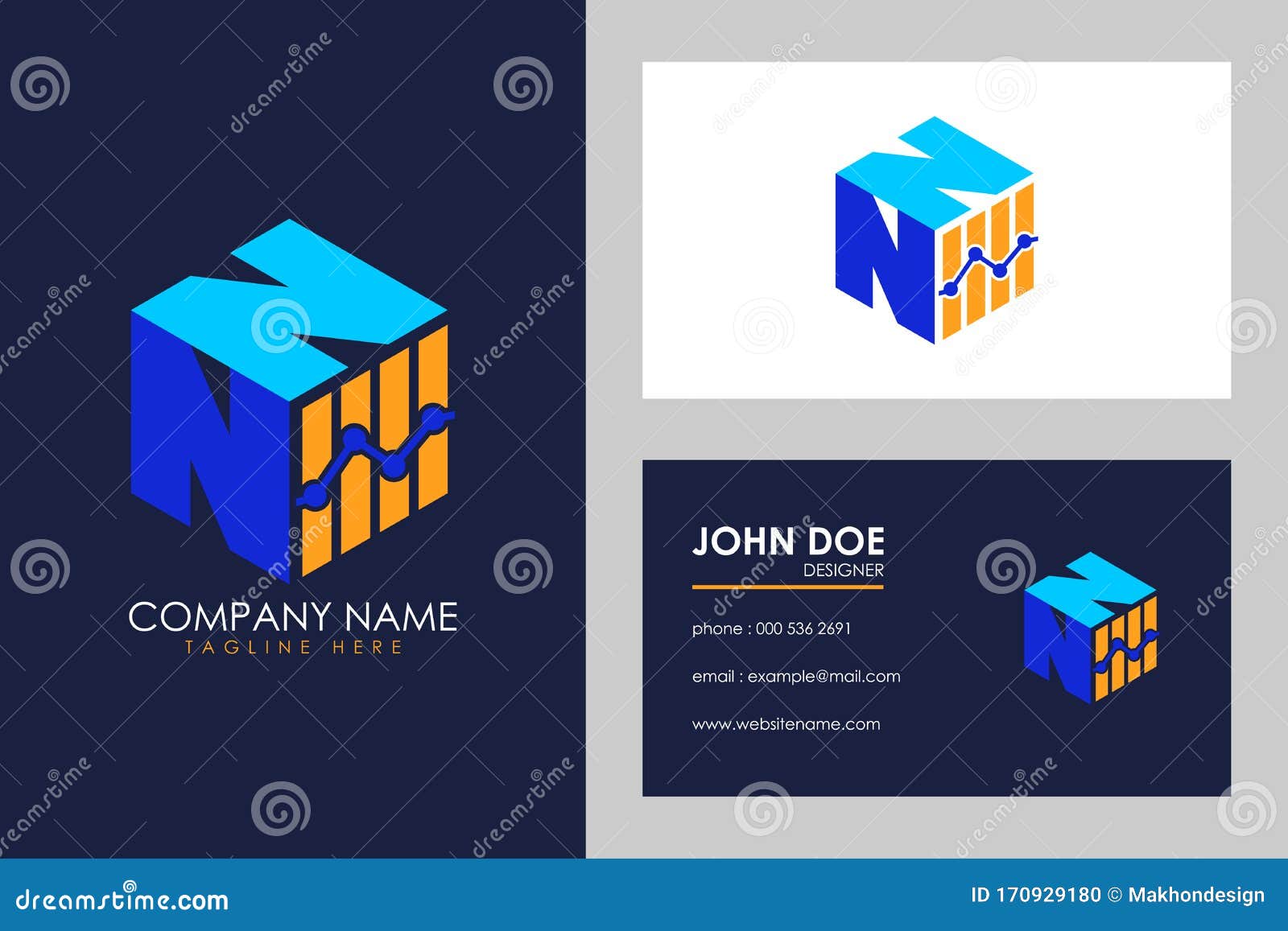 Cubic Font N N with Financial Logo Sign Symbol, Stock Vector ...