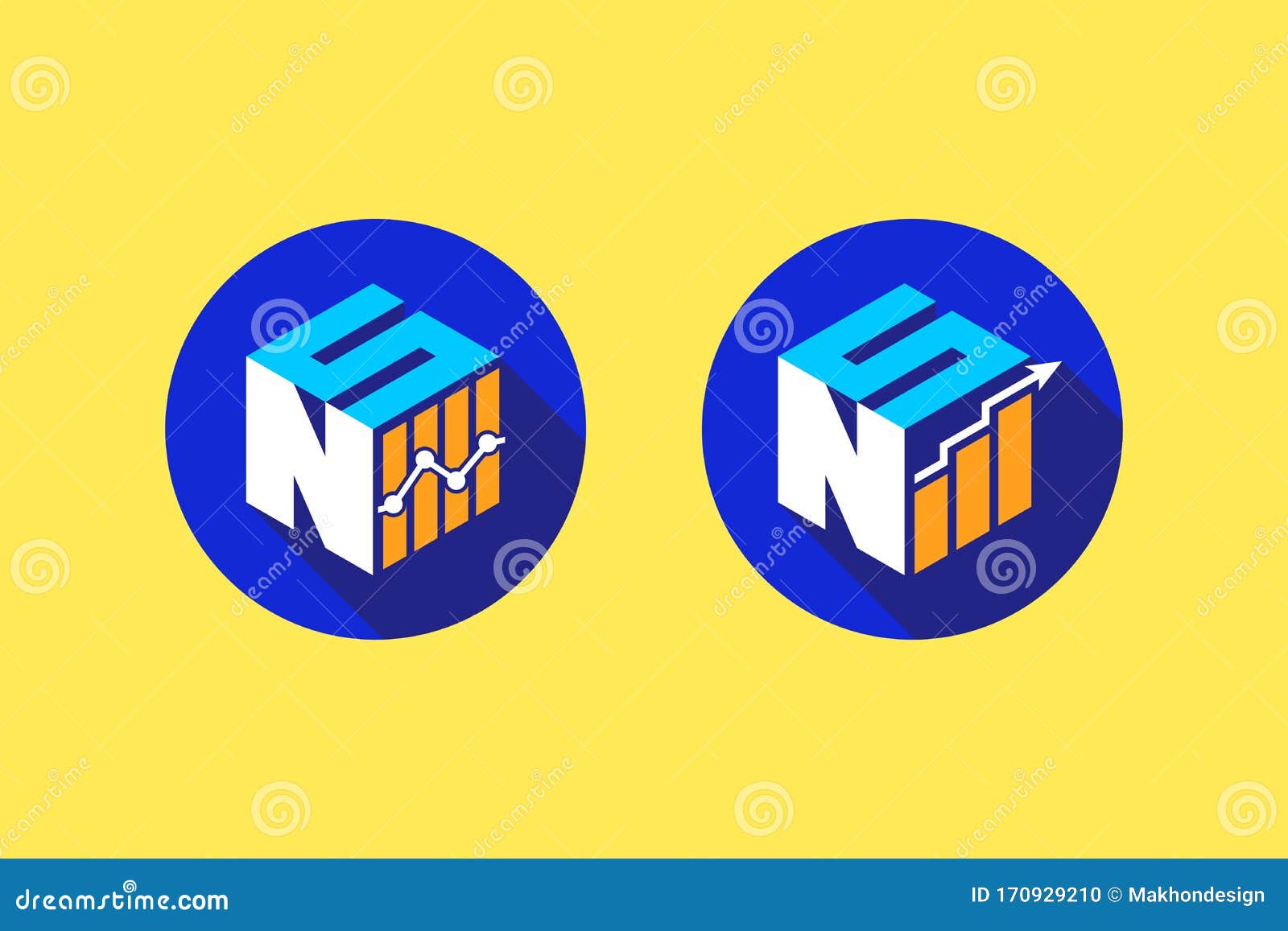 Cubic Font N S with Financial Logo Sign Symbol, Stock Vector ...