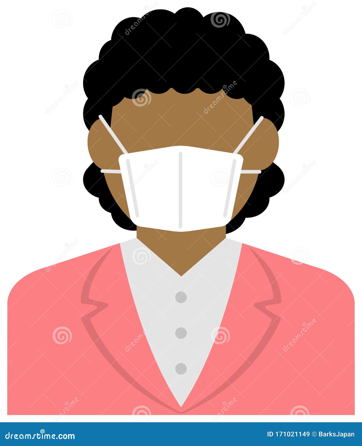 Faceless Business Person Female / Upper Body Wearing a Mask Vector ...