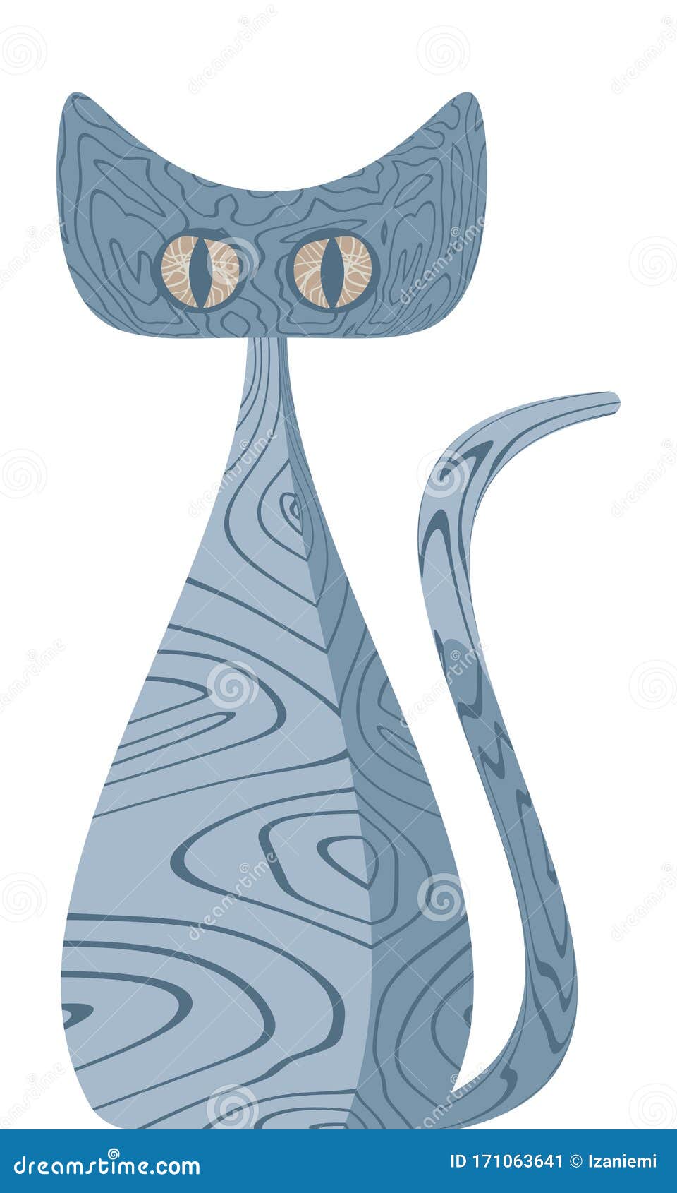 Stylized Illustration of a Cute Cat Stock Vector - Illustration of face ...