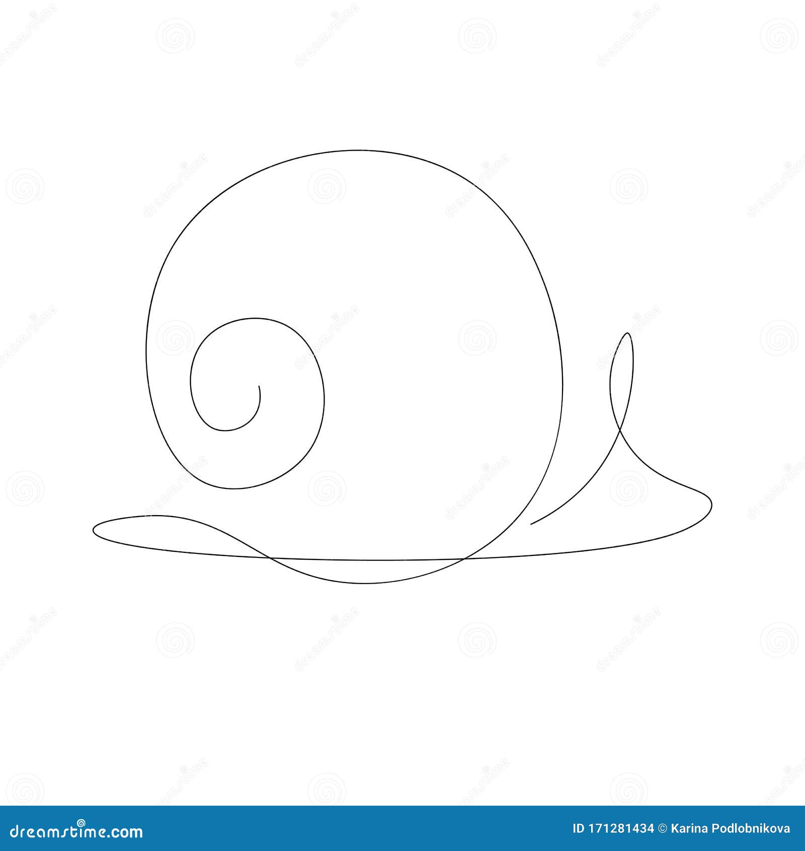 Snail Line Drawing on White Background Vector Stock Vector ...