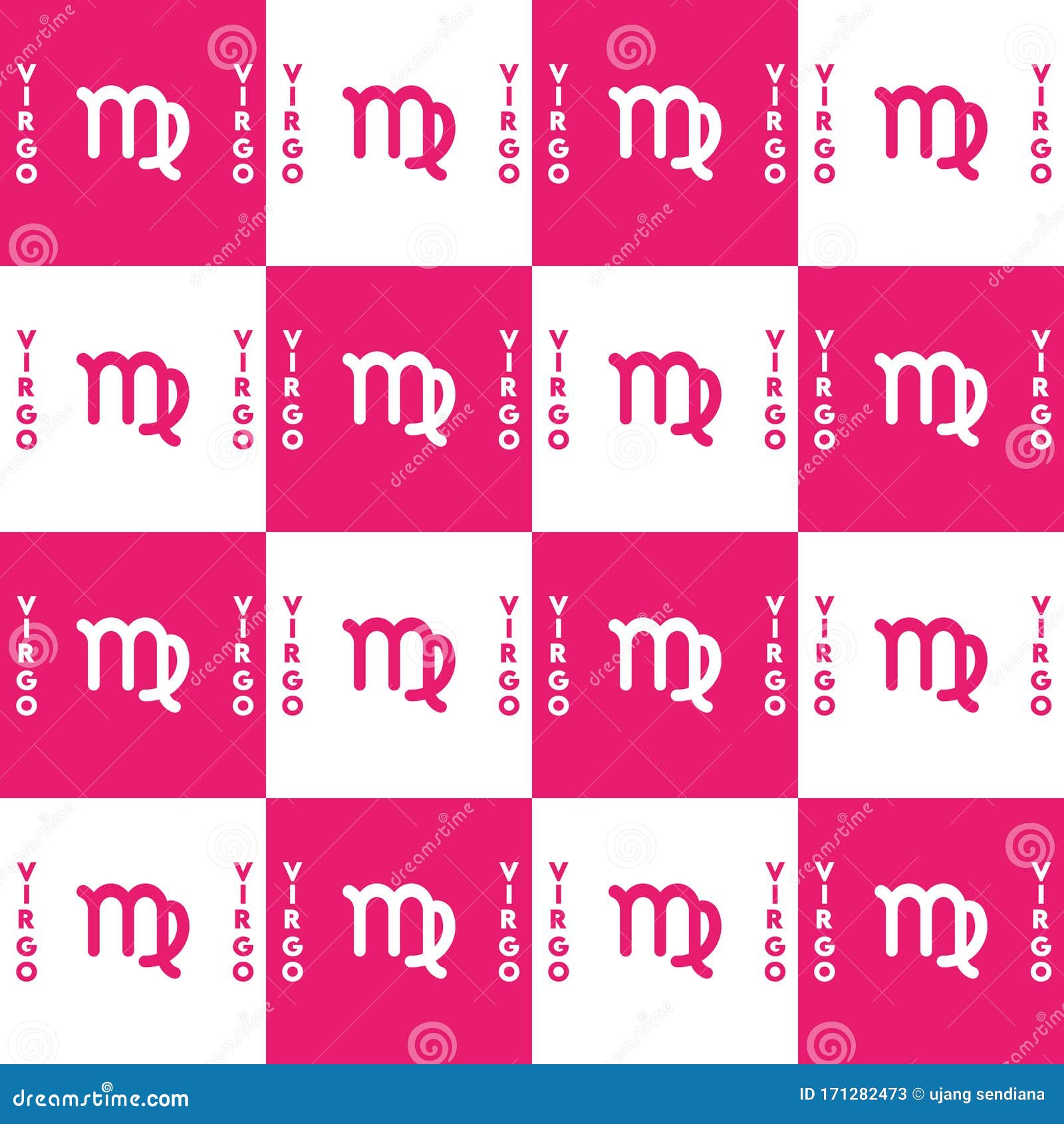 Illustration Vector Graphic of Virgo Zodiac in Pattern. Stock Vector ...
