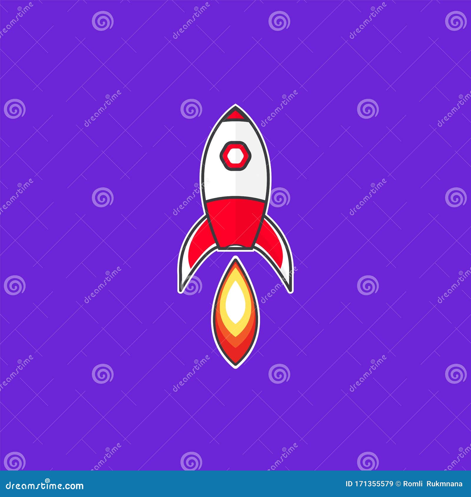 Rocket launch. red rocket stock vector. Illustration of design - 171355579