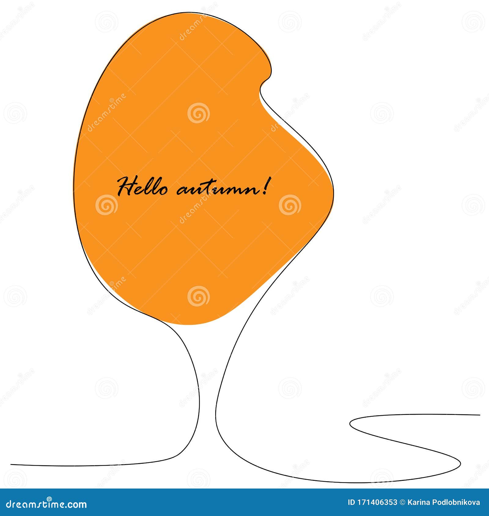 Hello Autumn Background with Tree Vector Stock Vector - Illustration of ...
