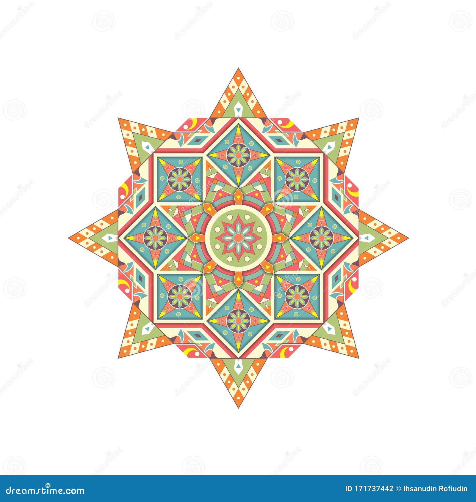 Symmetry Doodle Illustration. Simple Fantasy Elements With Small Decor ...