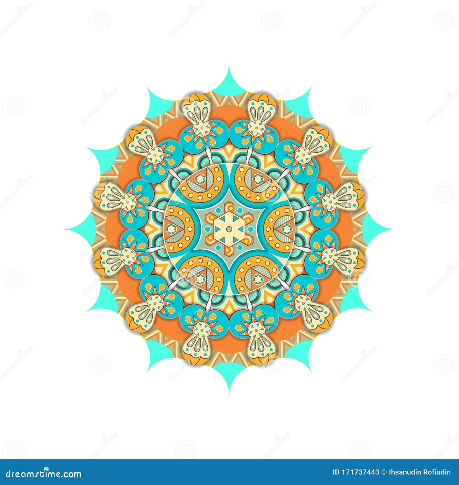 Symmetry Doodle Illustration. Simple Fantasy Elements With Small Decor ...