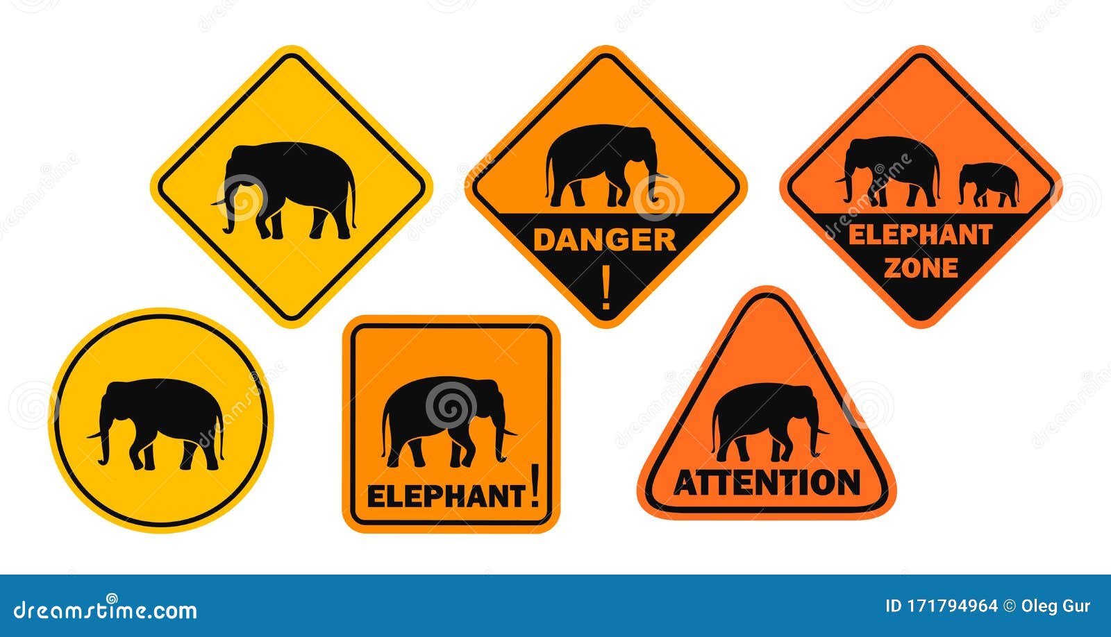 Beware Elephant Traffic Sign. Warning Traffic Sign On A White ... Beware Elephant Traffic Sign. Warning Traffic Sign On A White ...