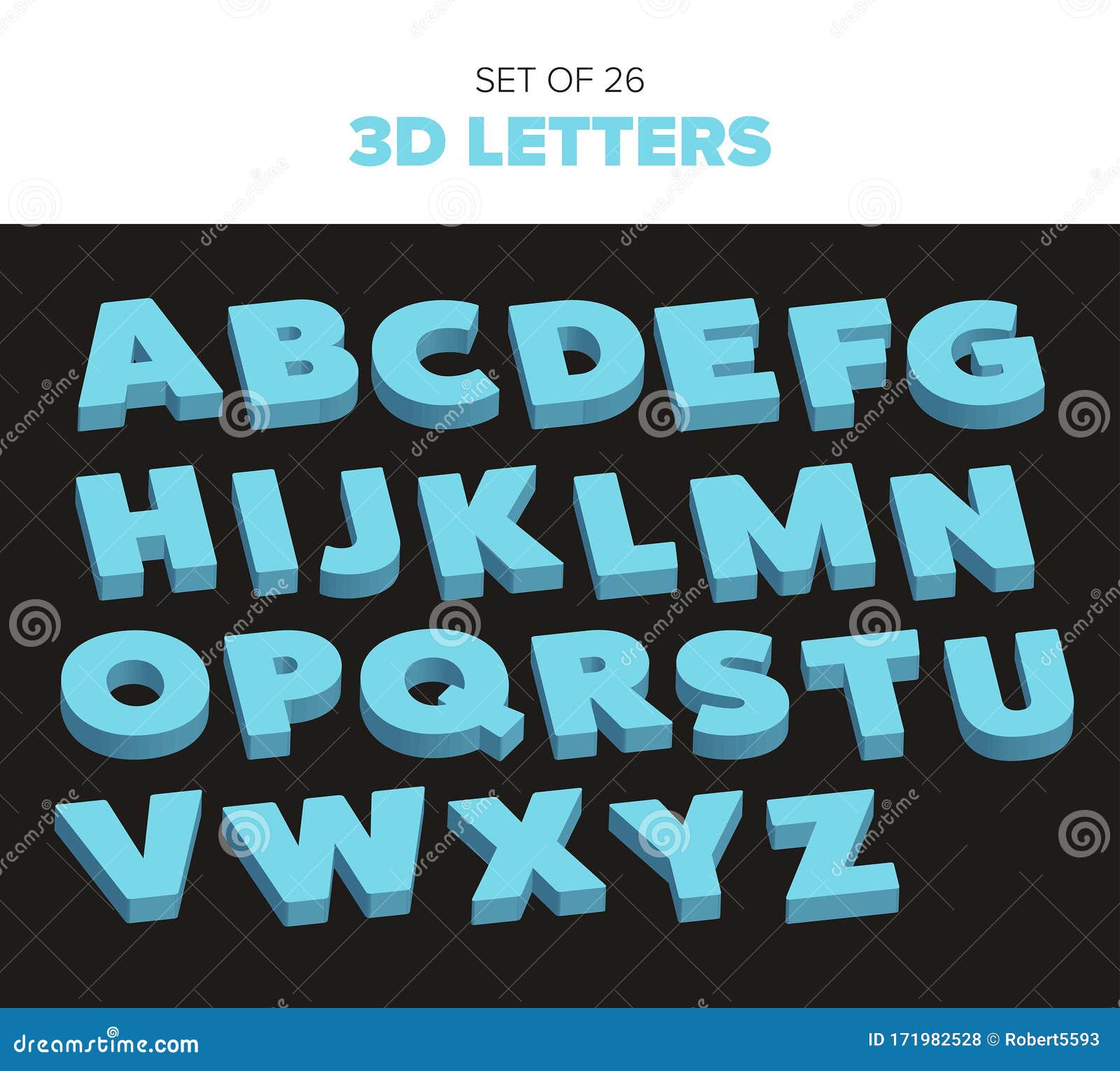 Collection of 26 3D Letters Stock Vector - Illustration of vector ...