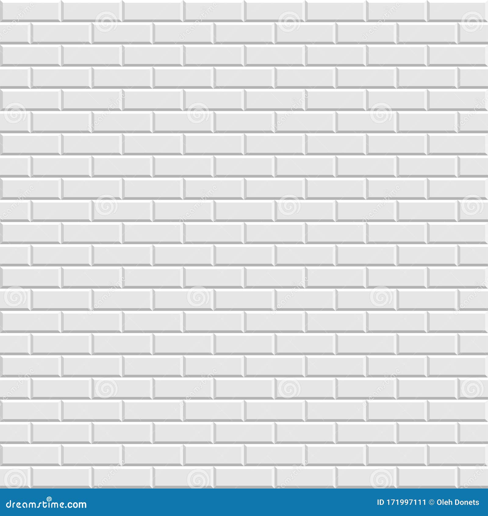 White Brick Wall Seamless Background. Modern Style Stock Vector ...