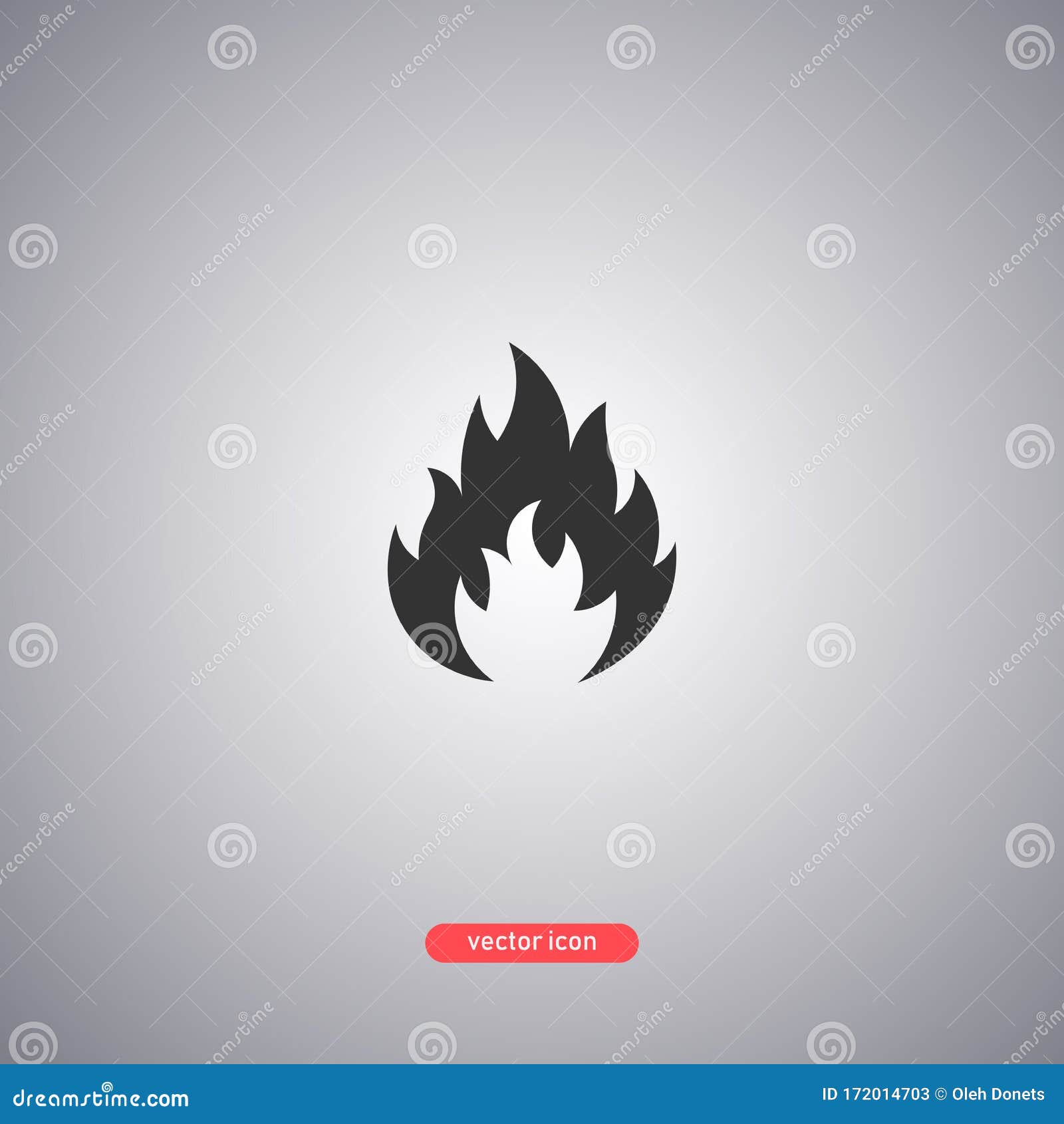 Fire Icon Isolated on Gray Background. Modern Flat Style Stock Vector ...