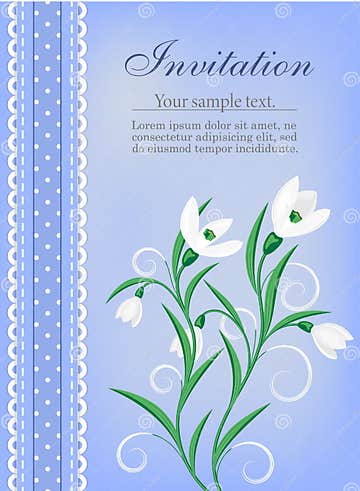 Spring Refreshing Invitation Card with Snowdrops. Stock Vector ...