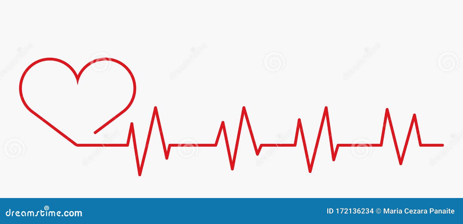 Heart ecg vector stock vector. Illustration of line - 172136234
