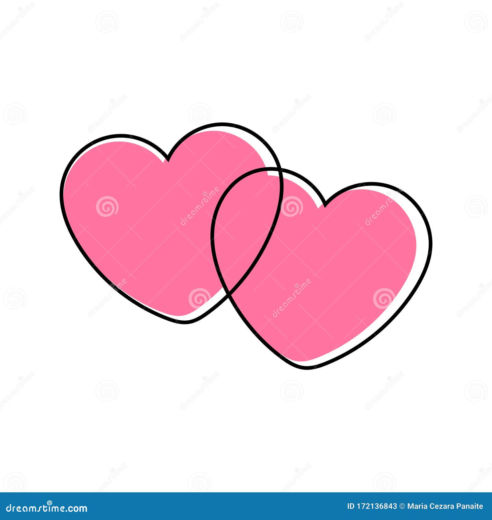 Intertwined hearts stock vector. Illustration of love - 172136843