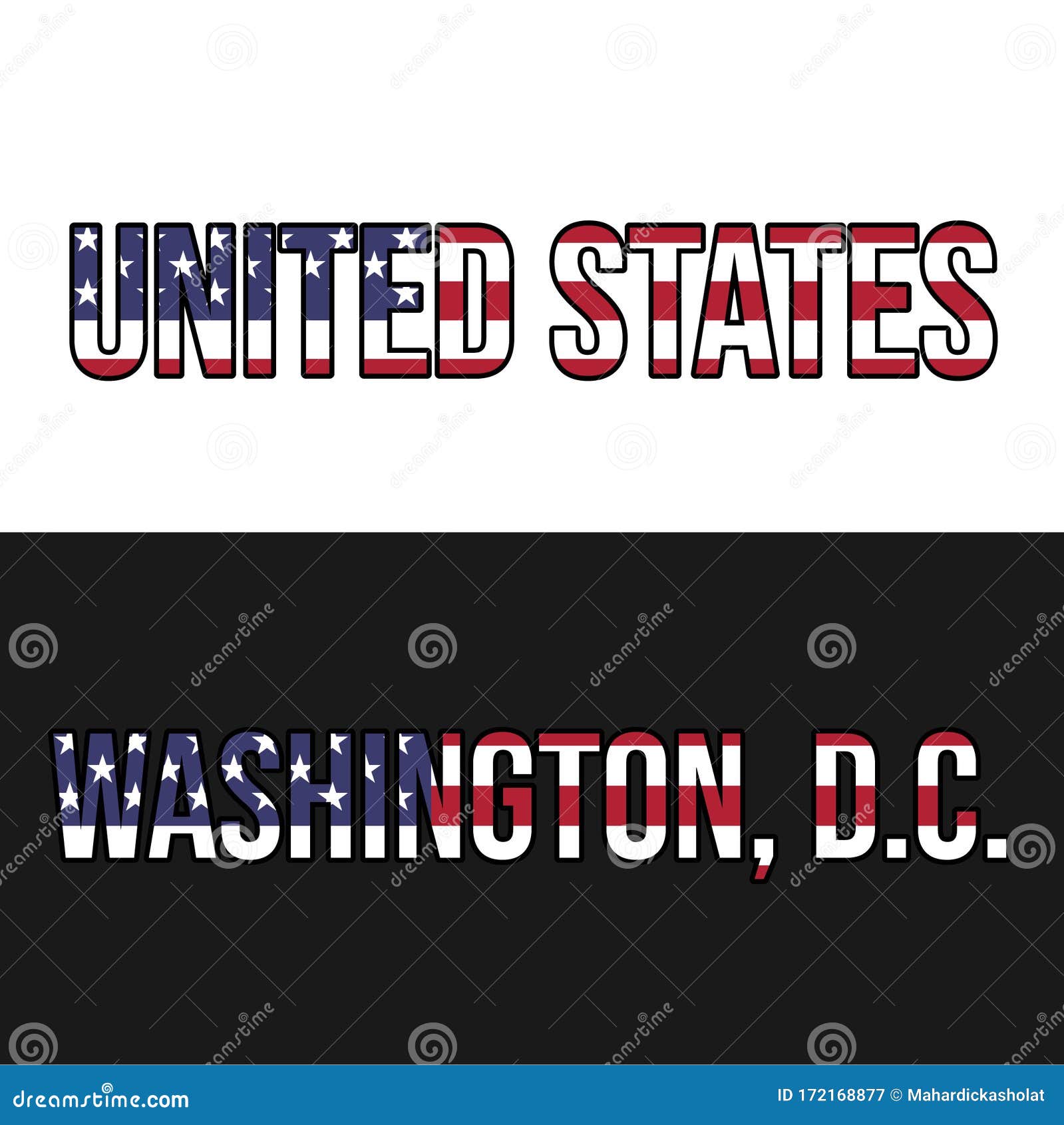 United States Lettering Design. World Vector. Flag Country Design ...