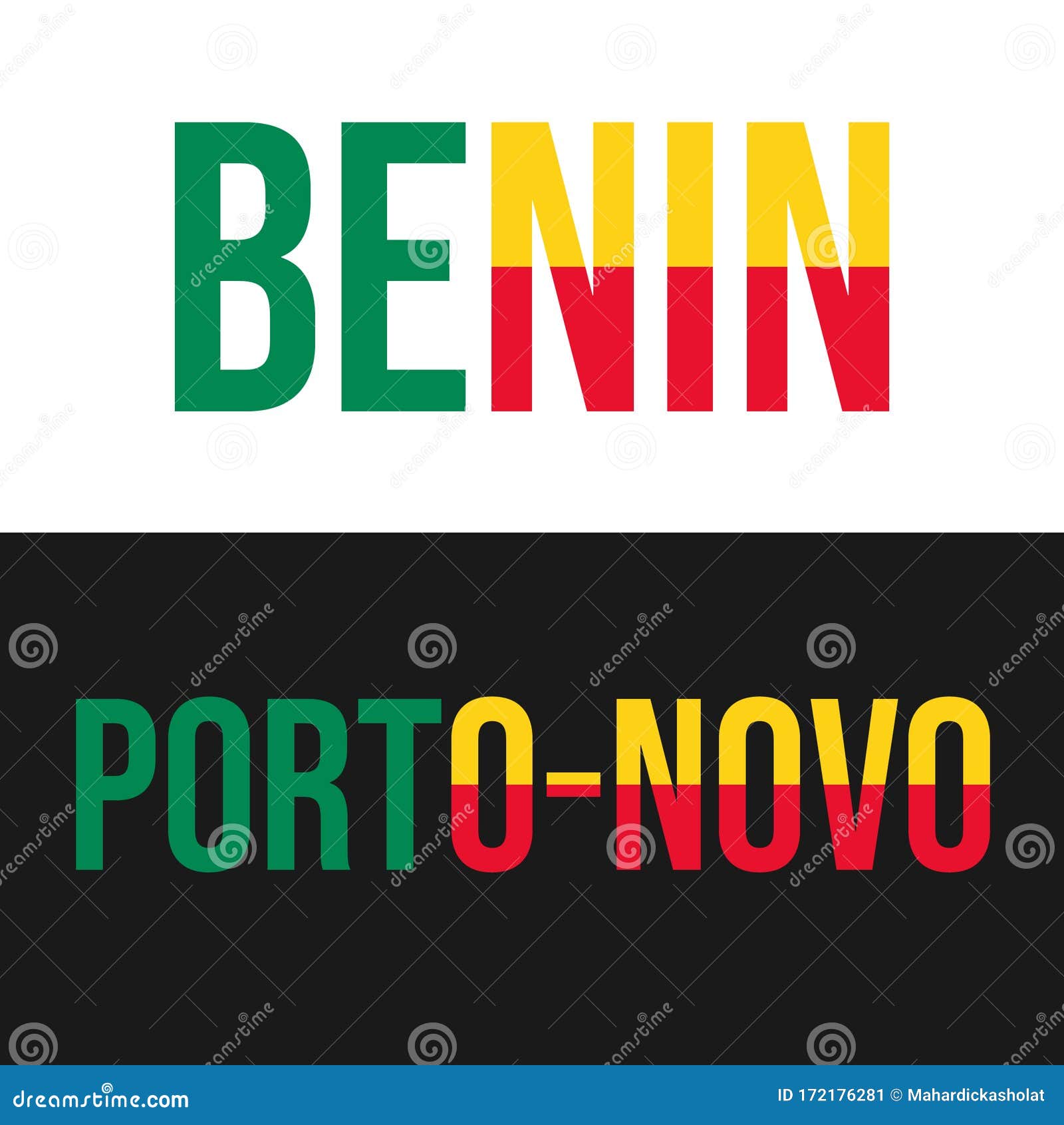 Benin Lettering Design. World Vector. Flag Country Design. Identity of ...