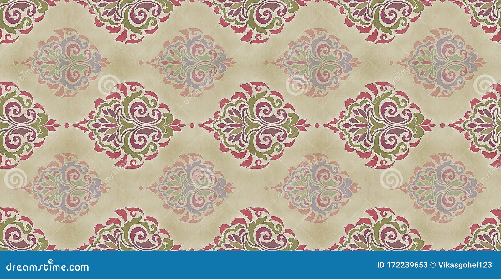 Damascus Design. Bright Seamless Ornament. Modern Classic Wallpaper ...