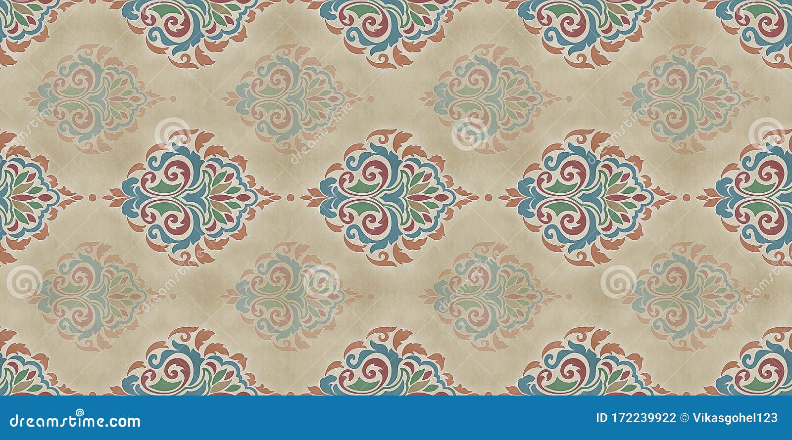 Damascus Design. Bright Seamless Ornament. Modern Classic Wallpaper ...