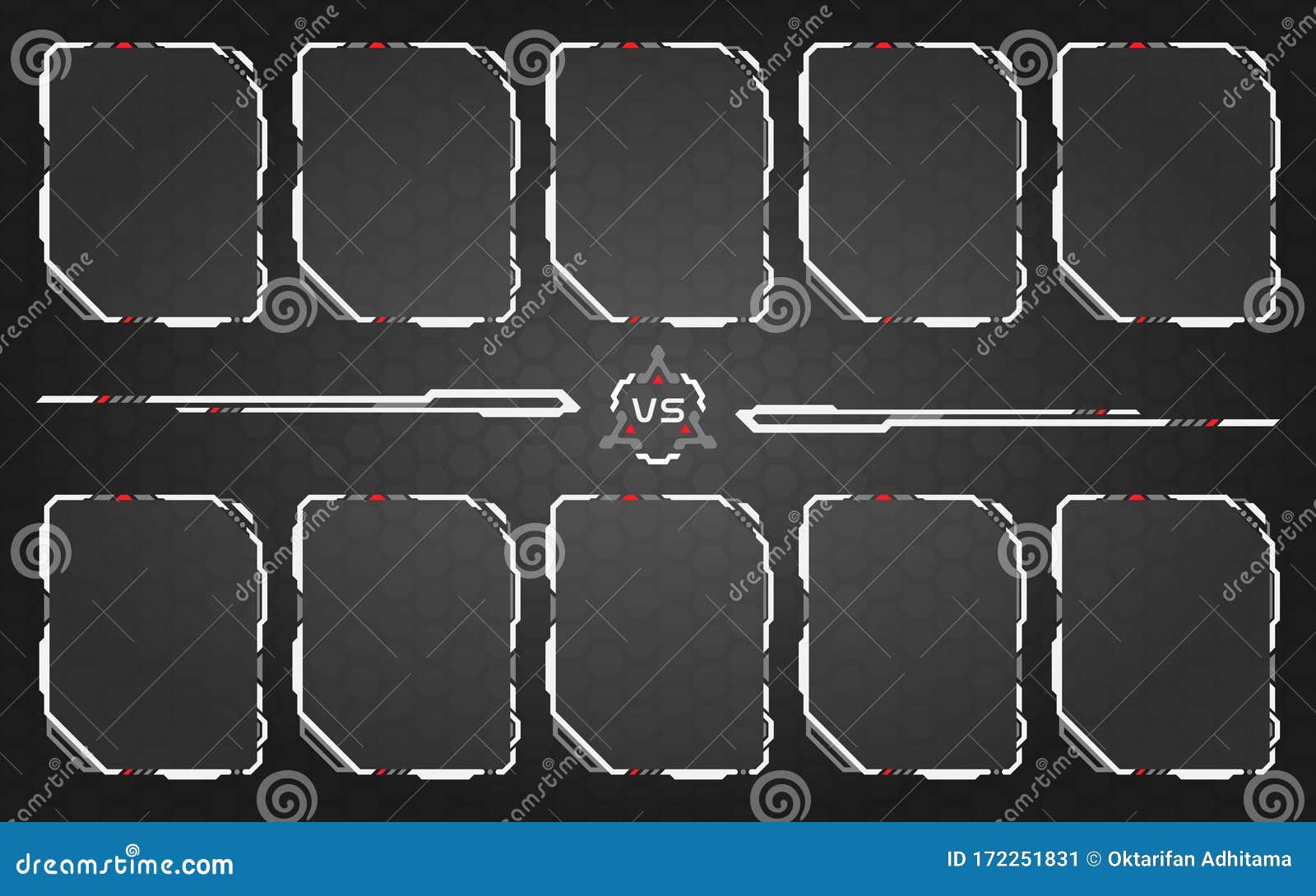 Versus Screen 5vs5 Player with White Hud Border Design Stock Vector ...