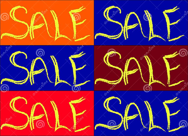 Six Colourful Sale Signs Background Stock Vector - Illustration of ...