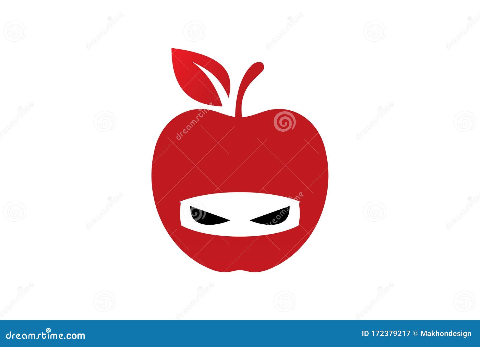 Ninja Apple Logo Sign Symbol in Flat Style Stock Vector - Illustration ...