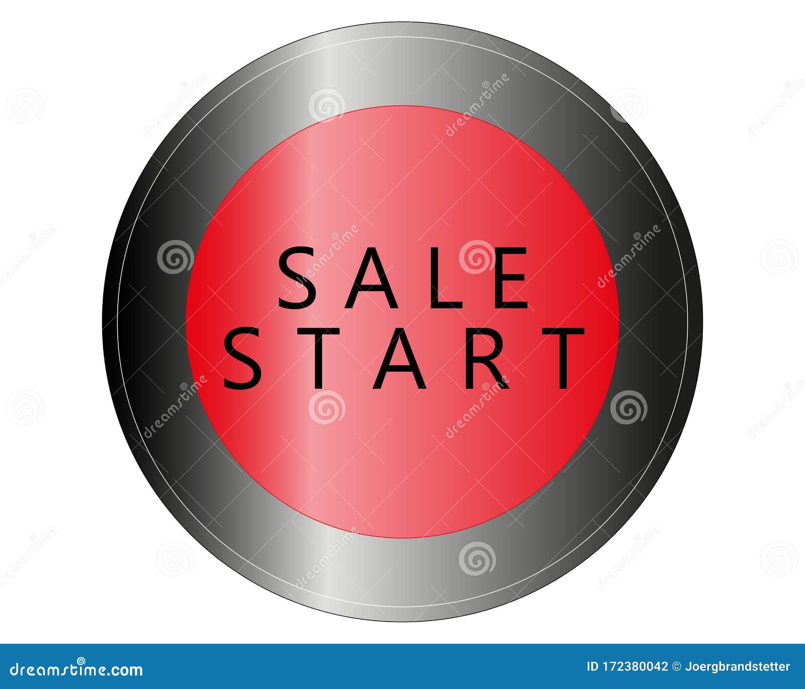 Sale Start Button, Red and Black with Reflection Stock Vector ...