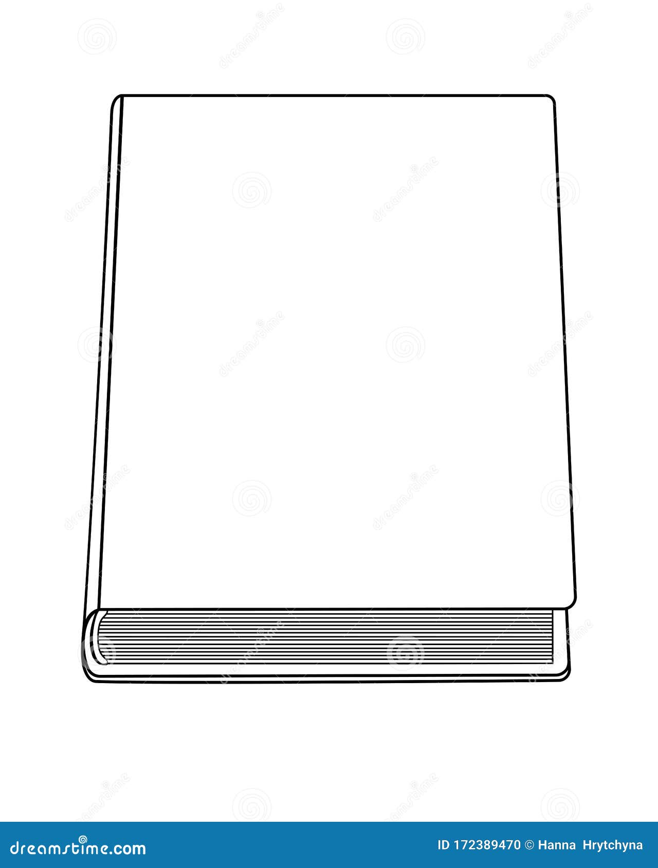 Closed Book - Linear Vector Illustration for Coloring. Cover Closed ...