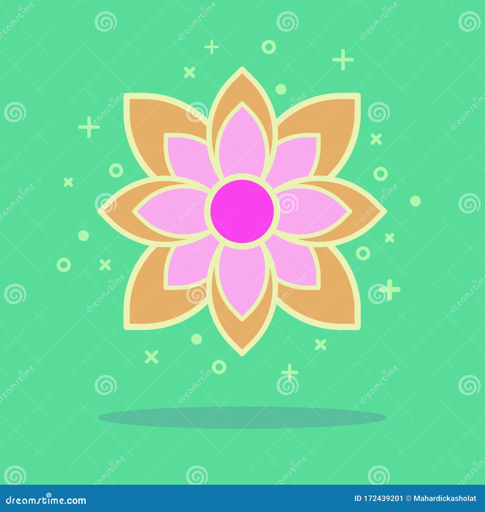 Flower Minimalist Symbol. Icon of Flower Vector. Geometric Shape. Stock ...