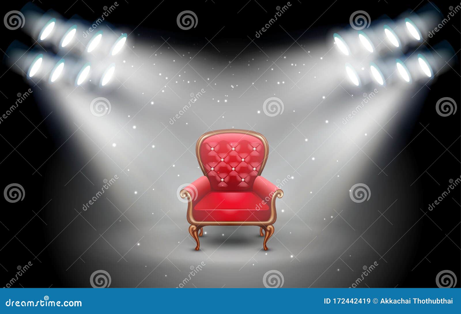 Spotlight in the hall stock vector. Illustration of seat - 172442419