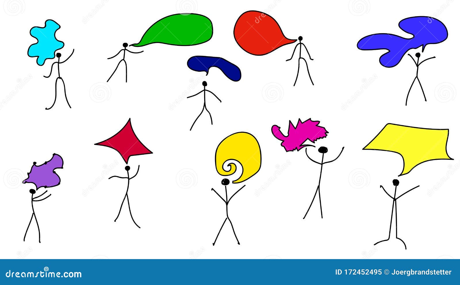 Matchstick Men with Speech Ballon Stock Vector - Illustration of ...
