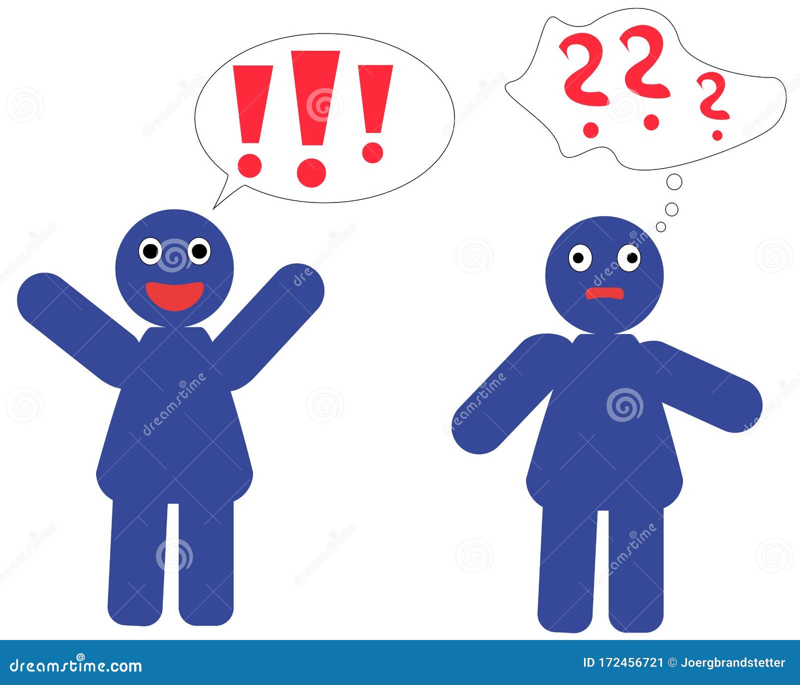 Two Blue Figures Not Understanding Each Other Stock Vector ...