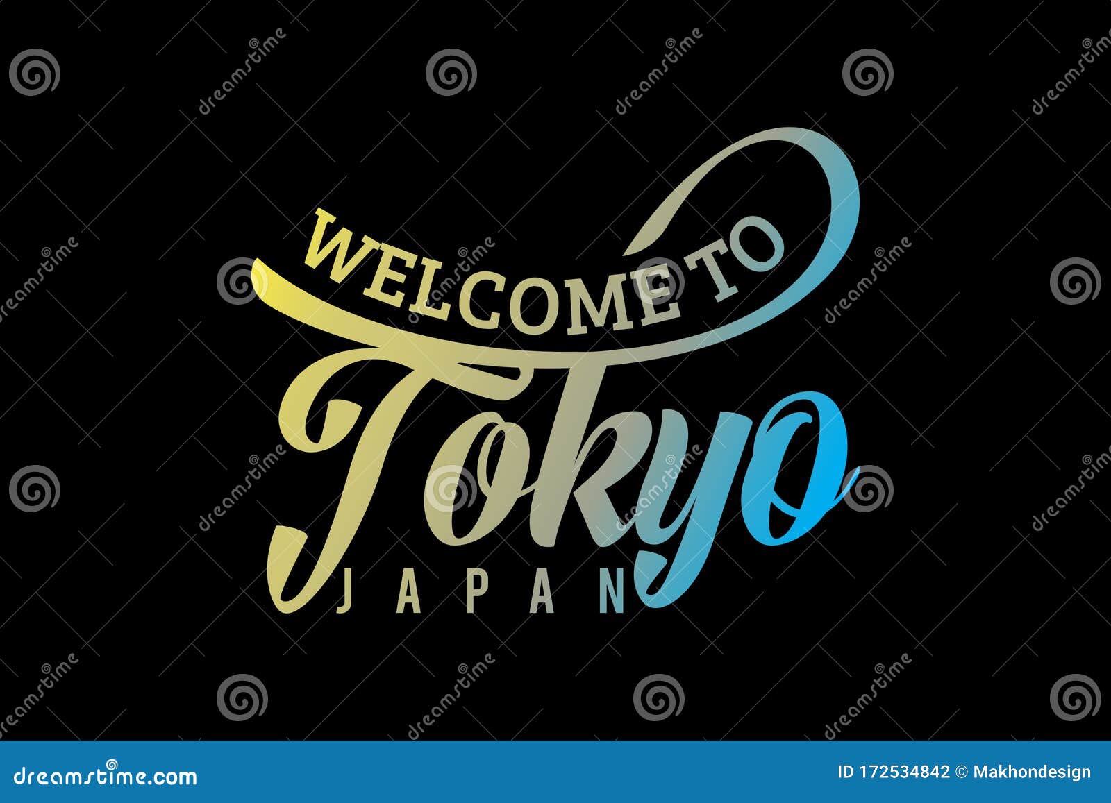 Welcome To Tokyo Word Text Creative Font Design Illustration Stock ...