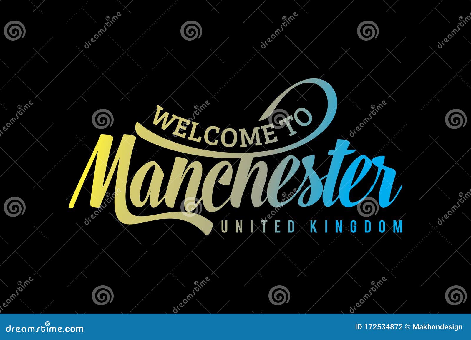 Welcome To Manchester Word Text Creative Font Design Illustration Stock ...