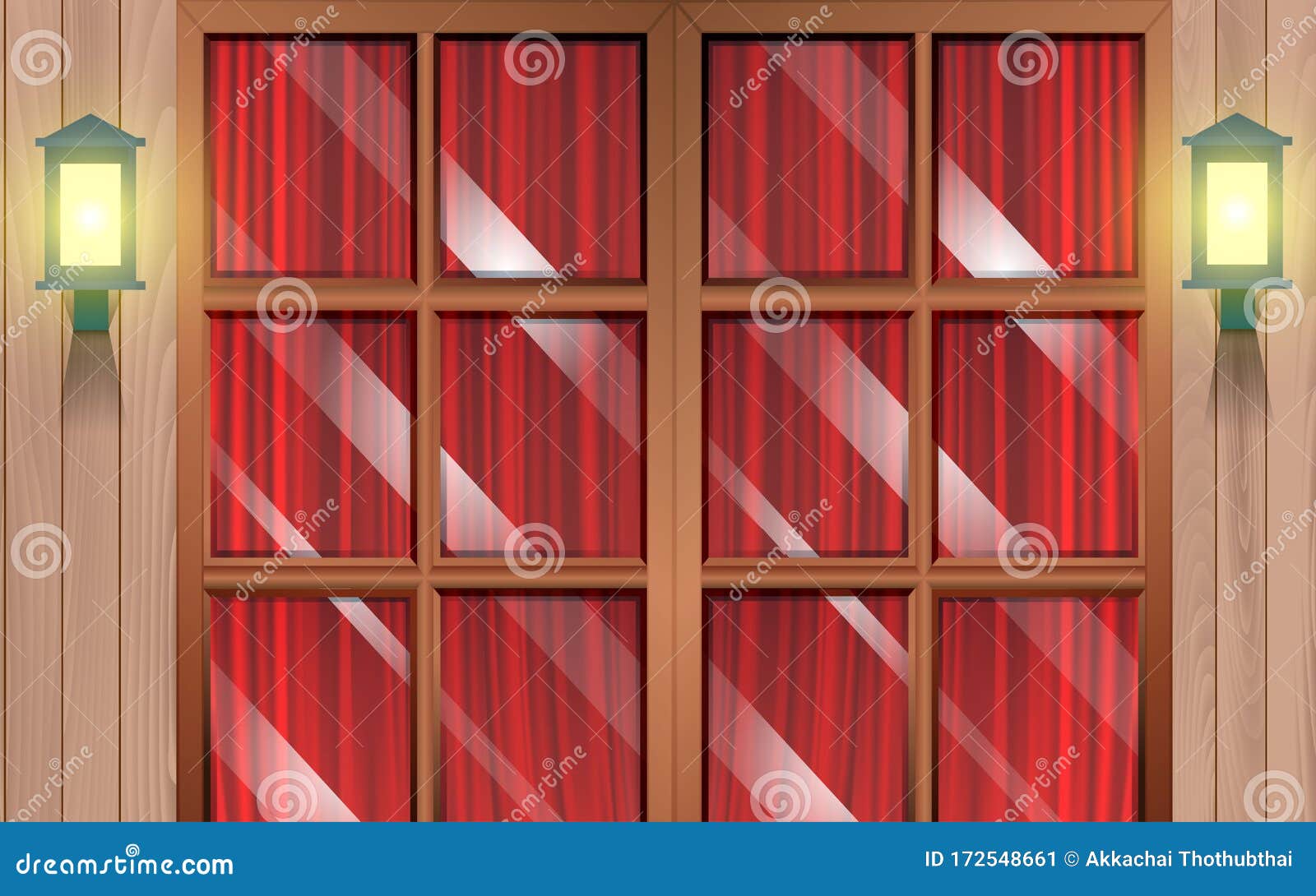 Lamp light on the wall stock vector. Illustration of shelf - 172548661