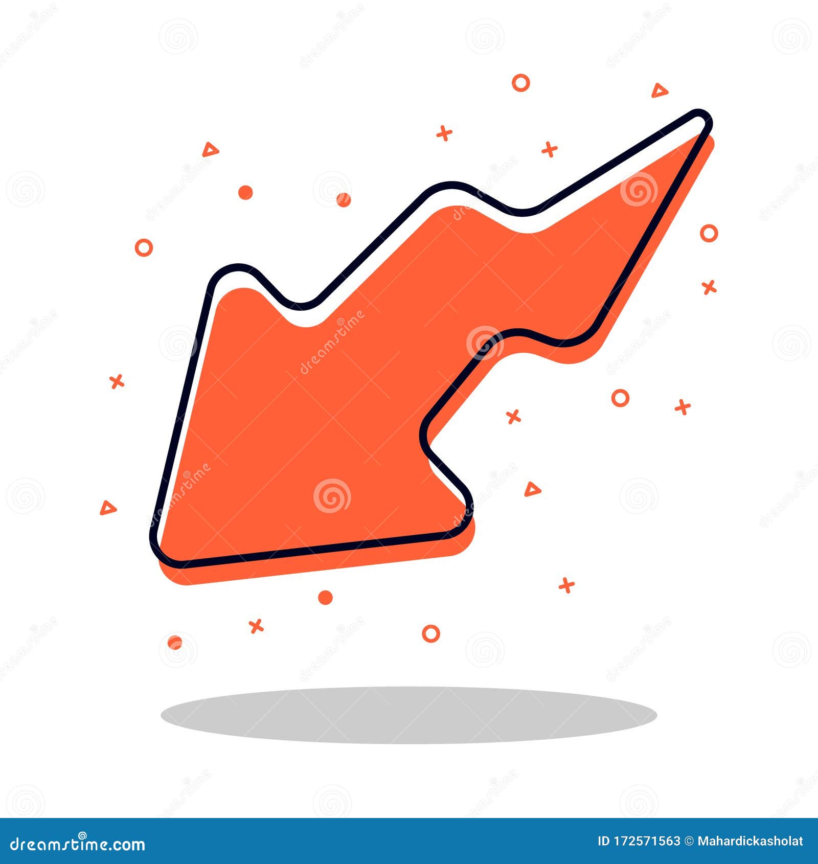 Arrow Vector. Geometric Arrow Cartoon Illustration Icon for Comic ...