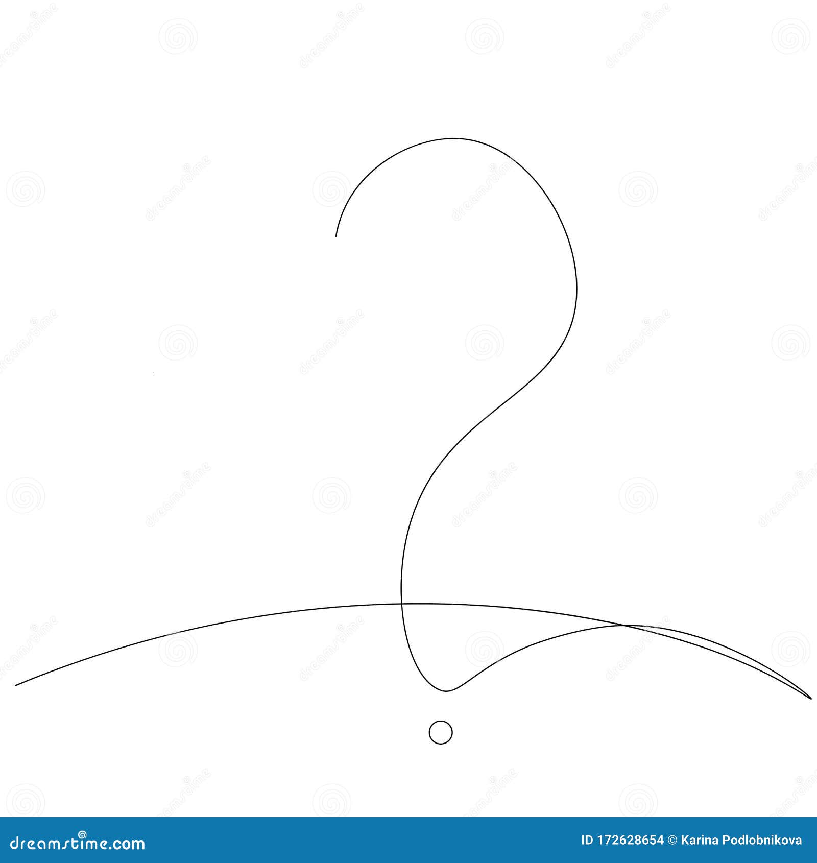 Question Mark Line Drawing, Vector Illustration Stock Vector ...