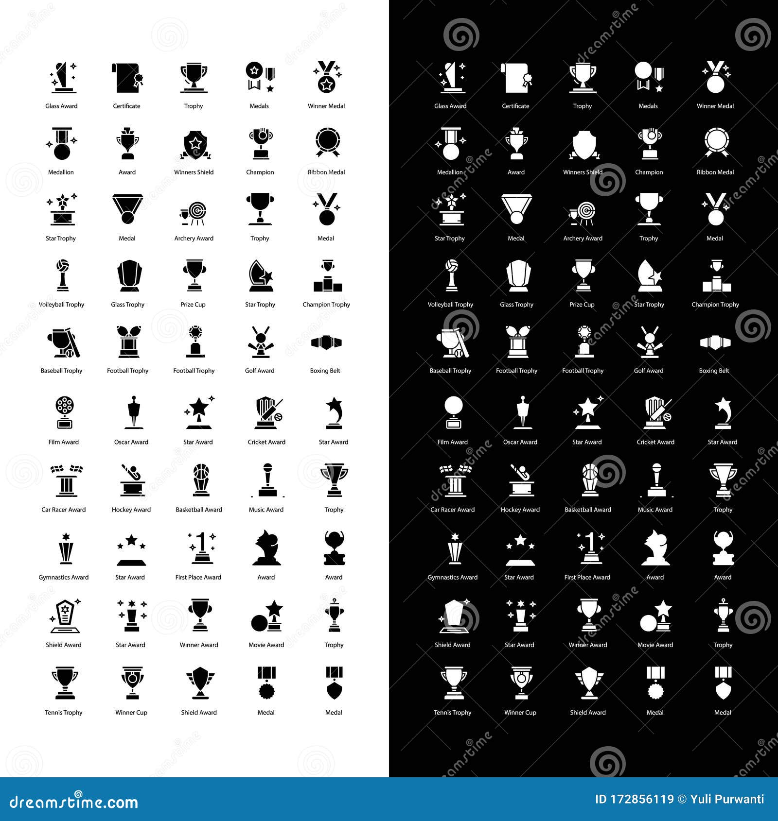 Set of Business Technology Trophy Icon Symbol Logo Design Vector Stock ...