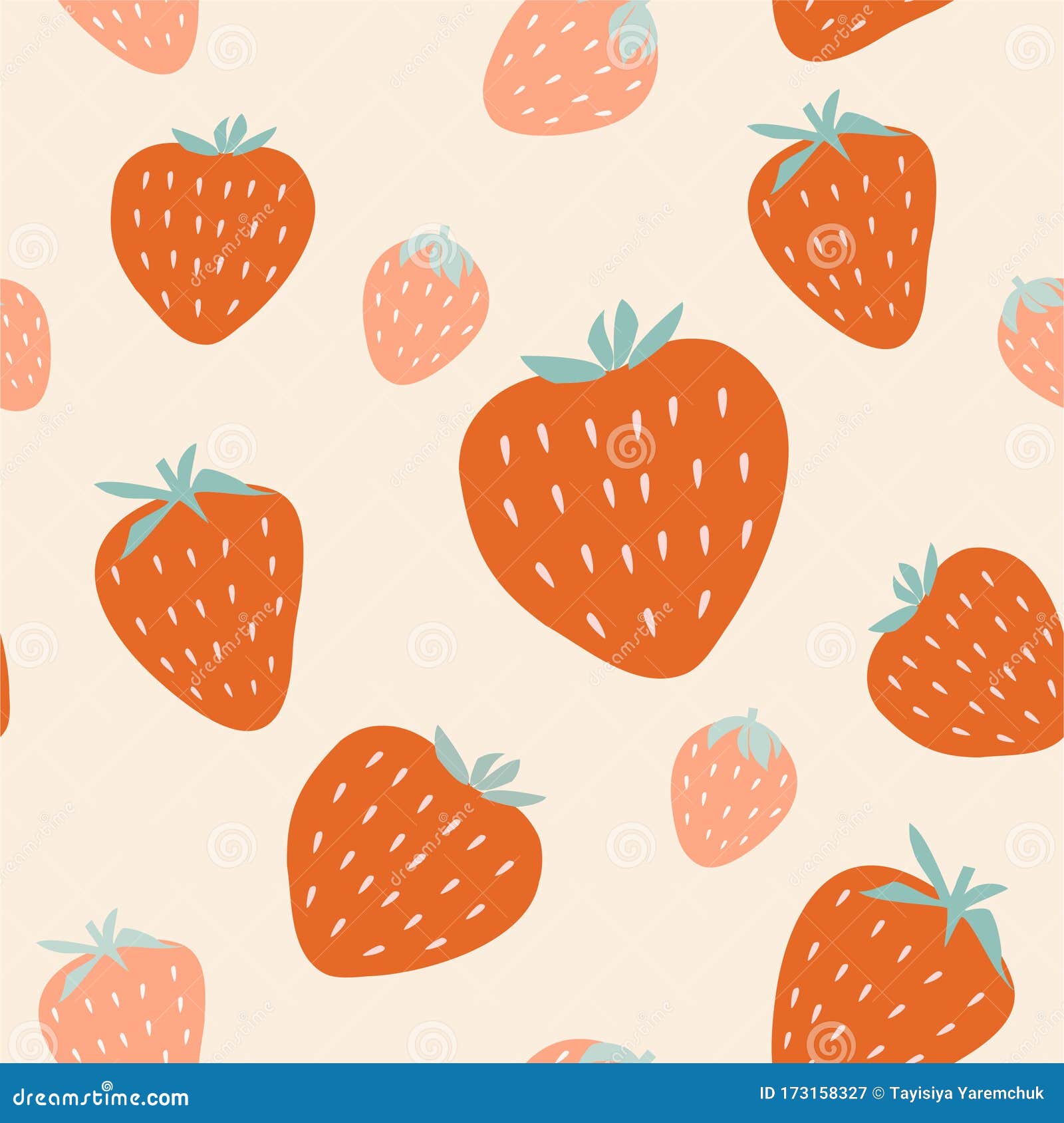 Strawberry Abstract Seamless Pattern. Vector Color Design. Stock Vector ...