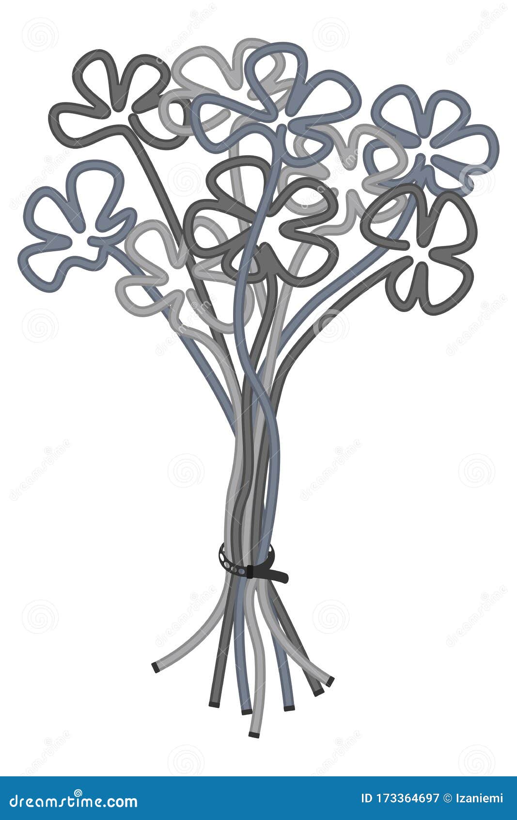 Flower Bouquet Made of Cables. Concept Illustration of Cable Management ...