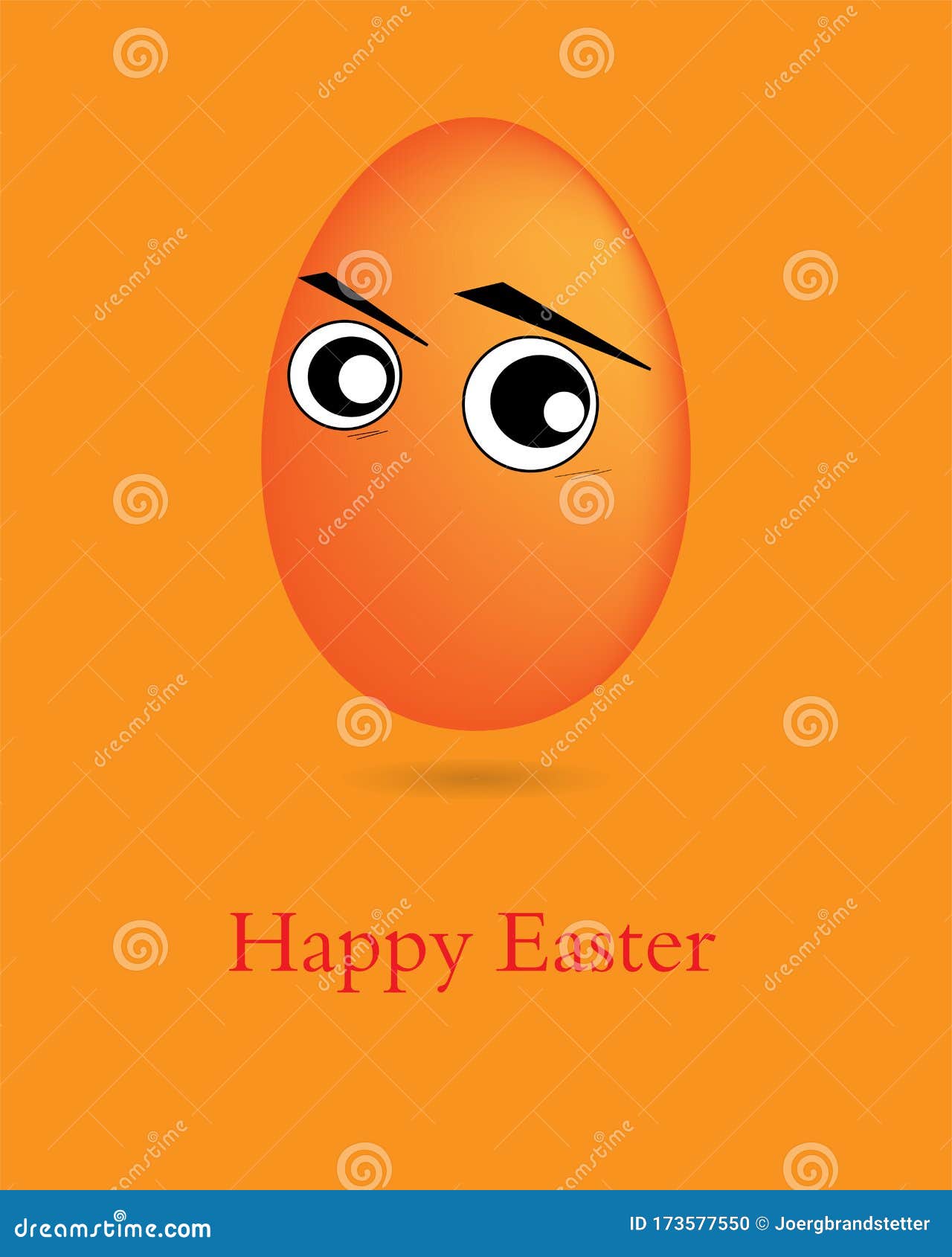 Orange Easter Egg with Funny Eyes Mimic Stock Vector - Illustration of ...