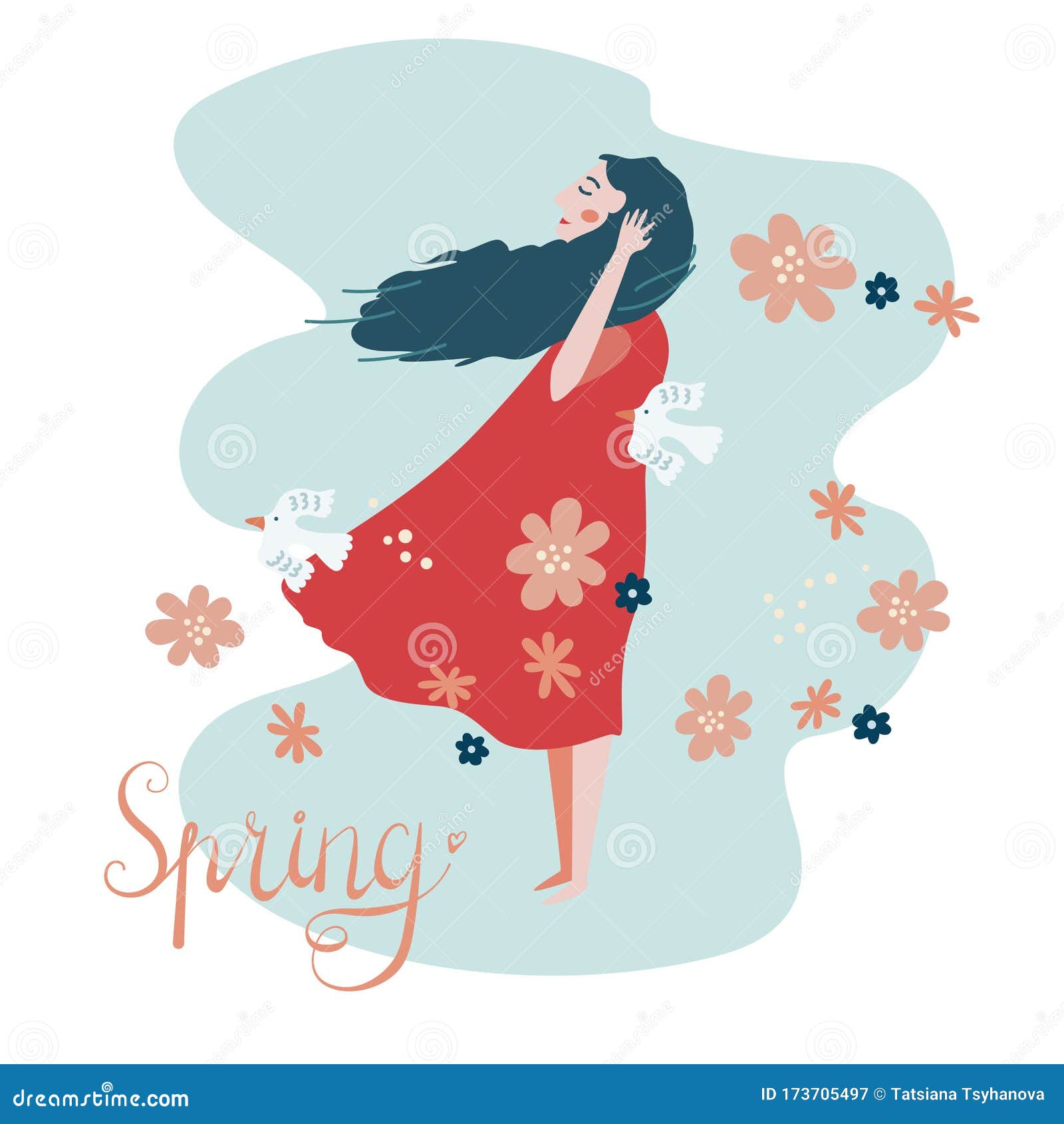 Modern Vector Illustration with the Spring Theme Stock Vector ...