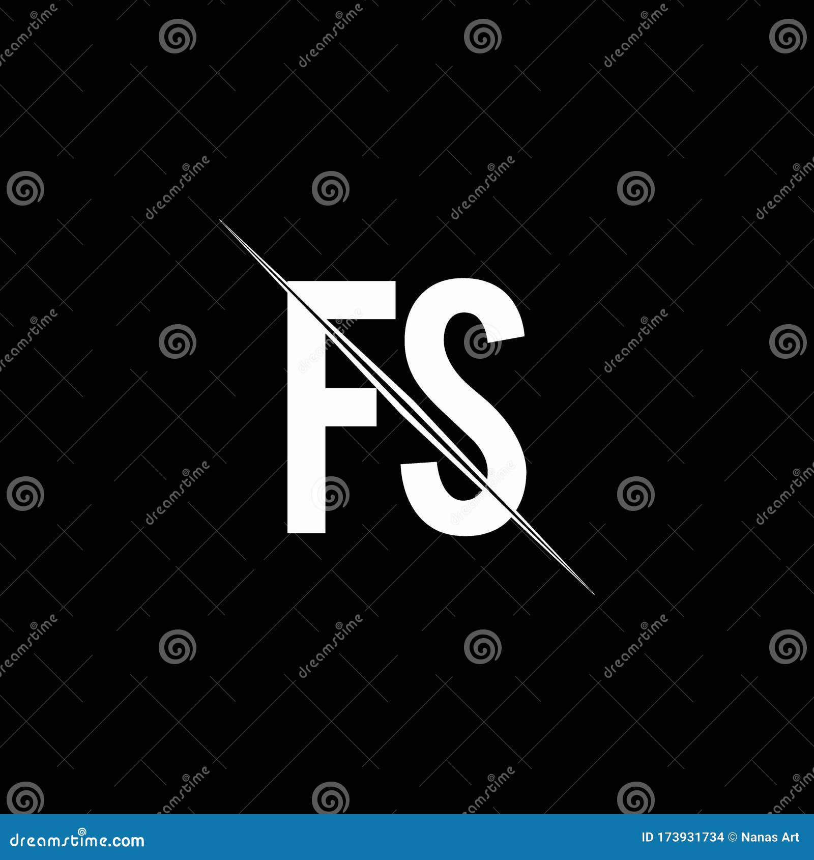 FS Logo Monogram with Slash Style Design Template Stock Vector ...