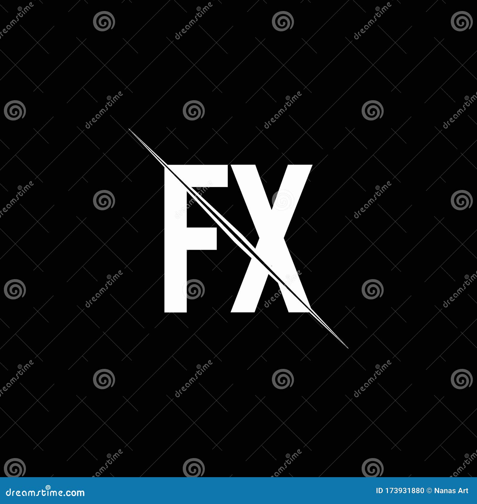 FX Logo Monogram with Slash Style Design Template Stock Vector ...